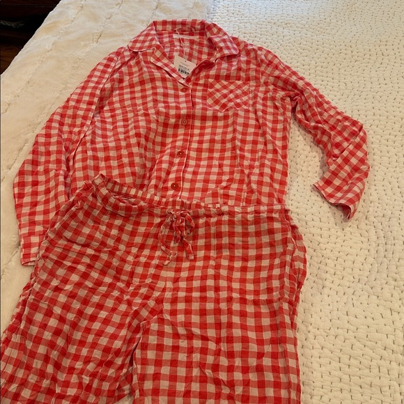 Intimates & Sleepwear | Nwt Papinelle Red And White Checkered Pajama ...